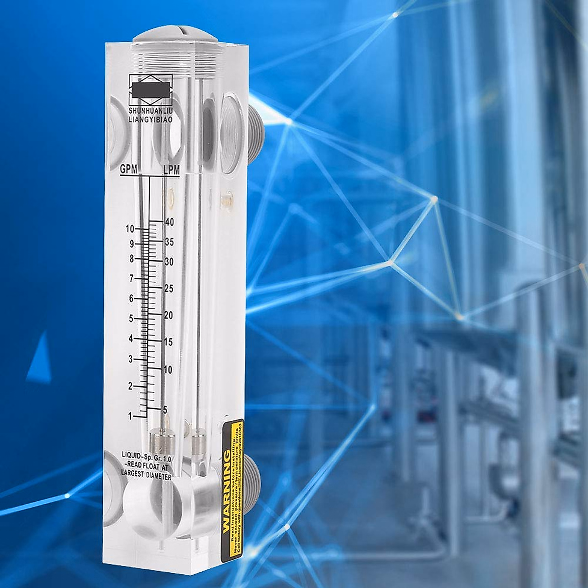 Water Meter, 1-10GPM 0.6MPa Knob Panel Type Liquid Meter, ZG1" Acylic Water Liquid Flowmeter for Measuring Rate of Liquid Medium