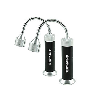 Permasteel PA-12002-AM Flexible Gooseneck LED BBQ Magnetic Base, 2-Pack, Black Grill Light