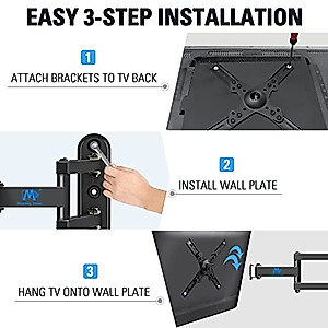 Mounting Dream Monitor Wall Mount for Most 17-39 Inch (Some up to 42 inch)，UL Listed TV Mount TV Bracket with Articulating Arms Tilt Swivel Extension Rotation, Up to VESA 200x200mm and 33 lbs, MD2462