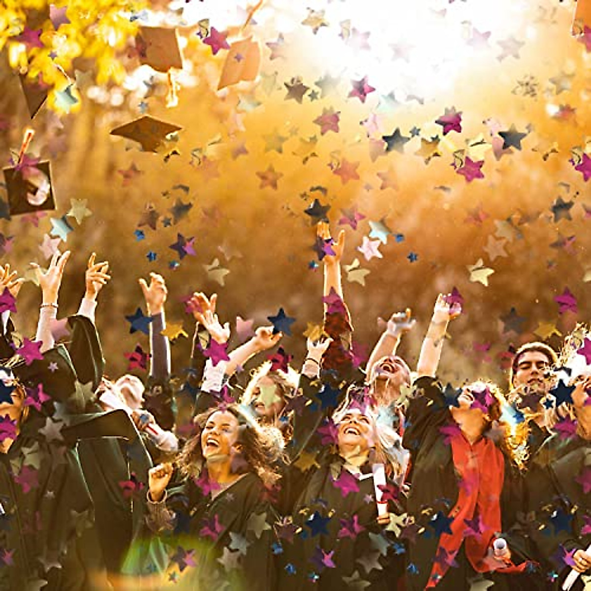 [6 Pack] 12 Inch Confetti Cannon Party Poppers Party Supplies, Air Powered | Launches 20-25ft | Celebrations, Graduation ceremony, Birthdays,Easter and Weddings