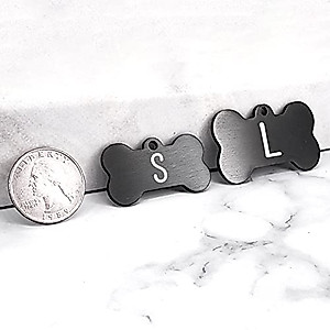 Ultra Joys Personalized Dog Tags Engraved for Pets - Front and Back Custom Dog Tags for Pets - Stainless Steel Dog Tags and Cat ID Tags - Personalized Dog ID Tags - Bone Tag in Black, Small