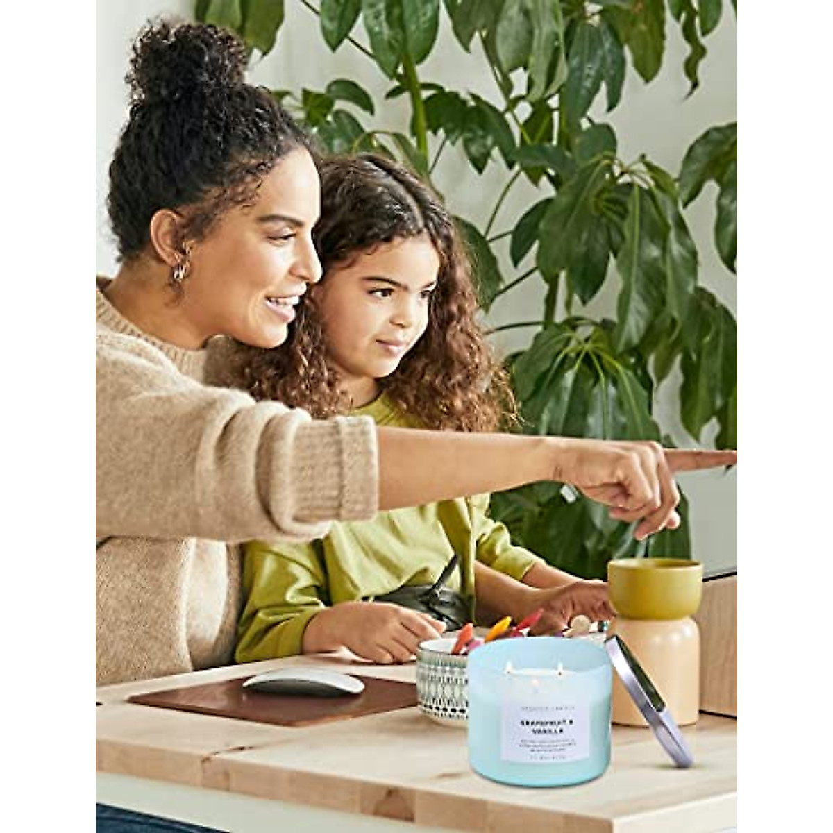 3 Wick Scented Candle | Grapefruit Vanilla Stress Relief Aromatherapy Candle with Berries, Bergamot, Rose & Lemon | 15.8 oz Highly Scented Candles for Men & Women | Large Natural Soy Candles for Home