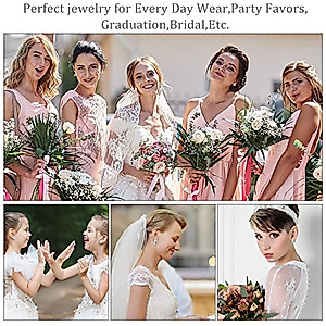 8 Pairs Rhinestone Earrings Competition Dance Earrings for Women Crystal Stud Earrings Round Diamond Earrings Halo Jewelry for Dance Competitions Stage Performance Bridal Party (Silver, 14 mm)