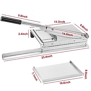 Bavnnro Meat Slicer Manual Ribs Meat Chopper Bone Cutter for Fish Chicken Beef Frozen Meat Vegetables Deli Food Slicer Slicing Machine for Home Cooking and Commercial Cooking (KD0288)