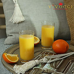 Vivocci Unbreakable Tritan Plastic Water Drinking Glasses 16 oz | Ideal for Juice Beverages & Cocktails | Shatterproof Barware | Highball Tall Clear Cup Tumblers | Dishwasher Safe Drinkware | Set of 6