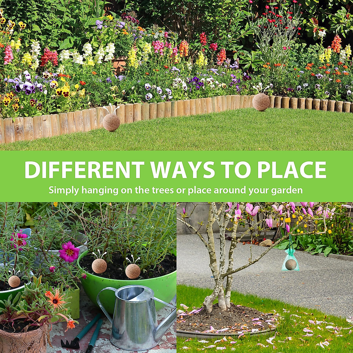 Homsor Rabbit Repellent Outdoor 10 Pack Peppermint Oil Deer Rabbit Away Repellent Balls Pet Safe Bunny Rabbit Deterrent for Garden Yard Lawn to Keep Rabbits Deers from Eating Plants