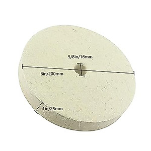 JUNLIXN 8 Inch Wool Buffing Wheel, 5/8 Inch Arbor Hole Jewelry Polishing Wheel for Bench Grinder/Die Grinder