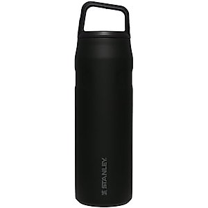 Stanley IceFlow Cap and Carry Water Bottle 24 oz | Wide Mouth Twist Lid | Lightweight and Leakproof for Travel and Sports | Insulated Stainless Steel | BPA-Free | Black