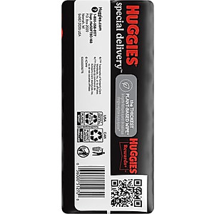 Hypoallergenic Baby Wipes, Unscented, Huggies Special Delivery Baby Diaper Wipes, Safe for Sensitive Skin, 99% Purified Water, 3 Push Button Packs (168 Wipes Total)