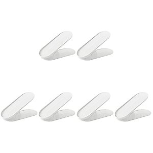 Baluue 6 pcs Shoe Small Rack Stacker High Stand Shoes Support Removable Slipper Plastic Slots Saver Cabinet Space-Saving Holder Organizer, Stands Layer Adjustable Heel for