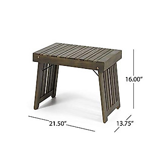 Christopher Knight Home Howard Outdoor Acacia Wood Folding Side Table, Gray Finish
