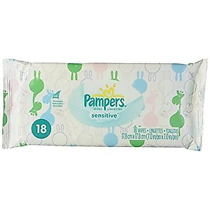 Pampers Sensitive Wipes Convenience Pack 18 Count