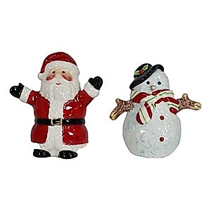 Set Of 1 Santa Claus And Mr Snowman Salt And Pepper Shakers