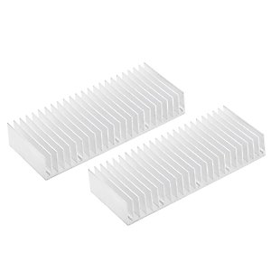 JIUWU Aluminum Heat Sink Heatsink Module Cooler Fin Heat Radiator Board Cooling for Amplifier Transistor Semiconductor Devices Silver Tone 150mm (L) x 60mm (W) x 25mm (H) 2pcs Set