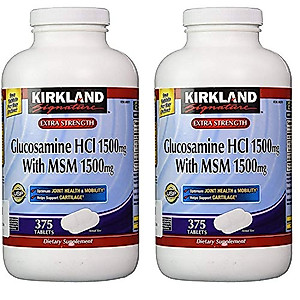 Kirkland Signature Glucosamine with MSM, 375 Tablets (2 Pack)