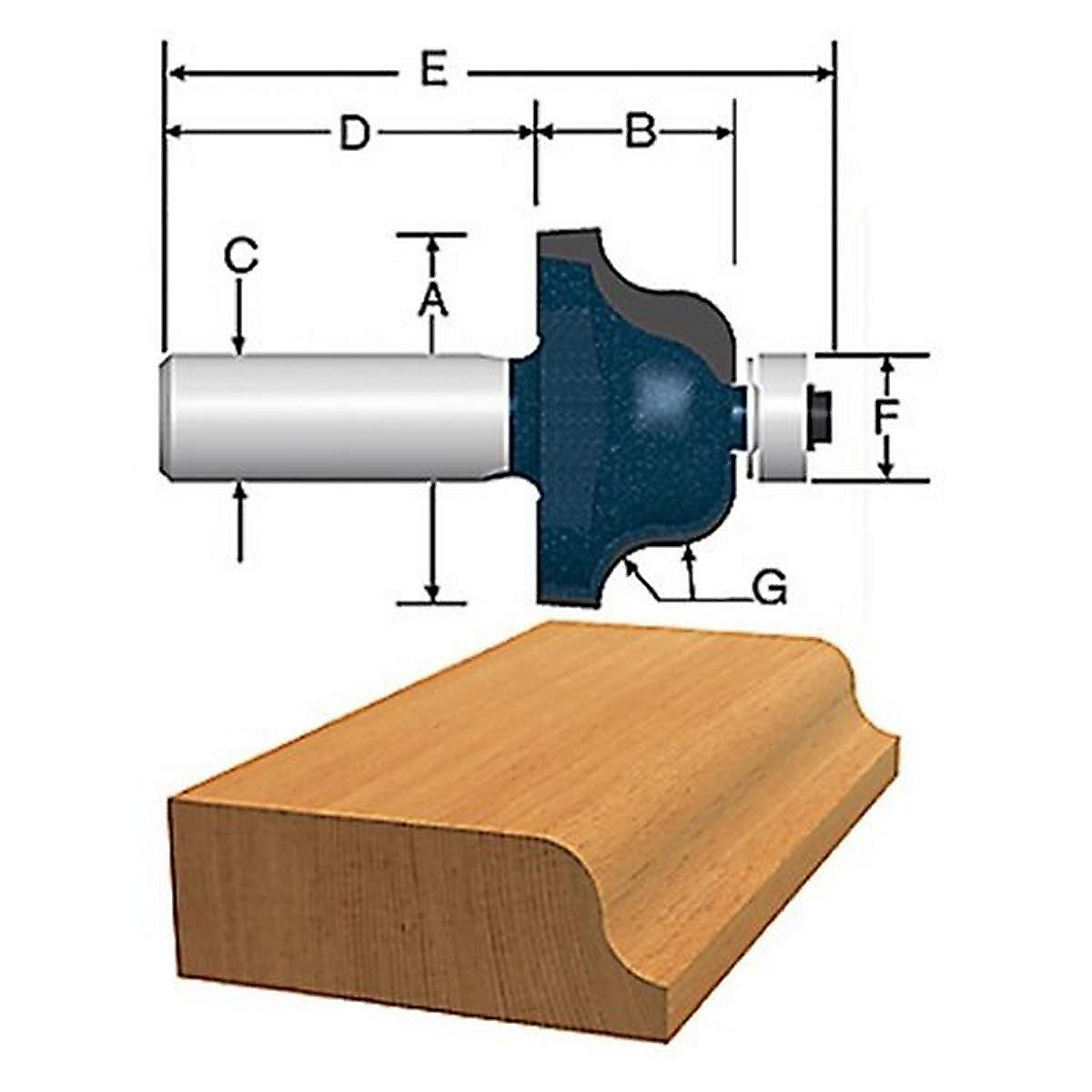 Bosch 85270MC 1 in. Roman Ogee Router Bit