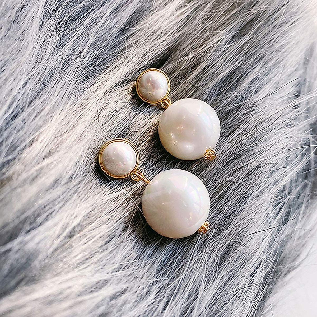 Denifery 925 Sterling Silver Long Tassel Earrings Pearls Earrings Dangle Earrings Bohemian Statement Earrings for Women Wedding Daily Party