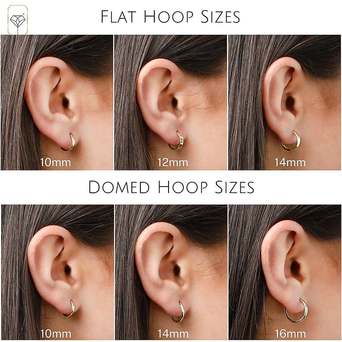 MAX + STONE 14k Solid Yellow Gold Domed Style Huggie Hoop Earrings with Hidden Post Hinged Closure 10mm