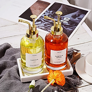 Molimoli Coffee Syrup Dispenser for Coffee Bar, Coffee Pump Dispenser Set of 2, 350ml Gold | Coffee Syrup Dispenser for Coffee Bar with Ceramic Tray, Coffee Pump Dispenser Set of 2, 500ml Gold+tray