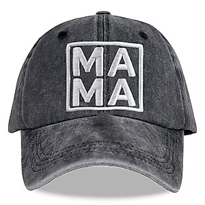 MANMESH HATT New Mom Gifts for Women, Funny Mama Baseball Cap, Vintage Washed Embroidered Mother's Day Mom Life Hat, Birthday Gift for Mom, Wife, Grandma, Aunt, Sister Black