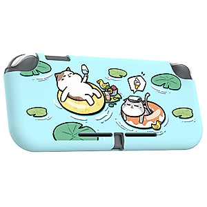 PlayVital Pool Party Kitten Custom Protective Case for Nintendo Switch Lite, Soft TPU Slim Case Cover for Nintendo Switch Lite