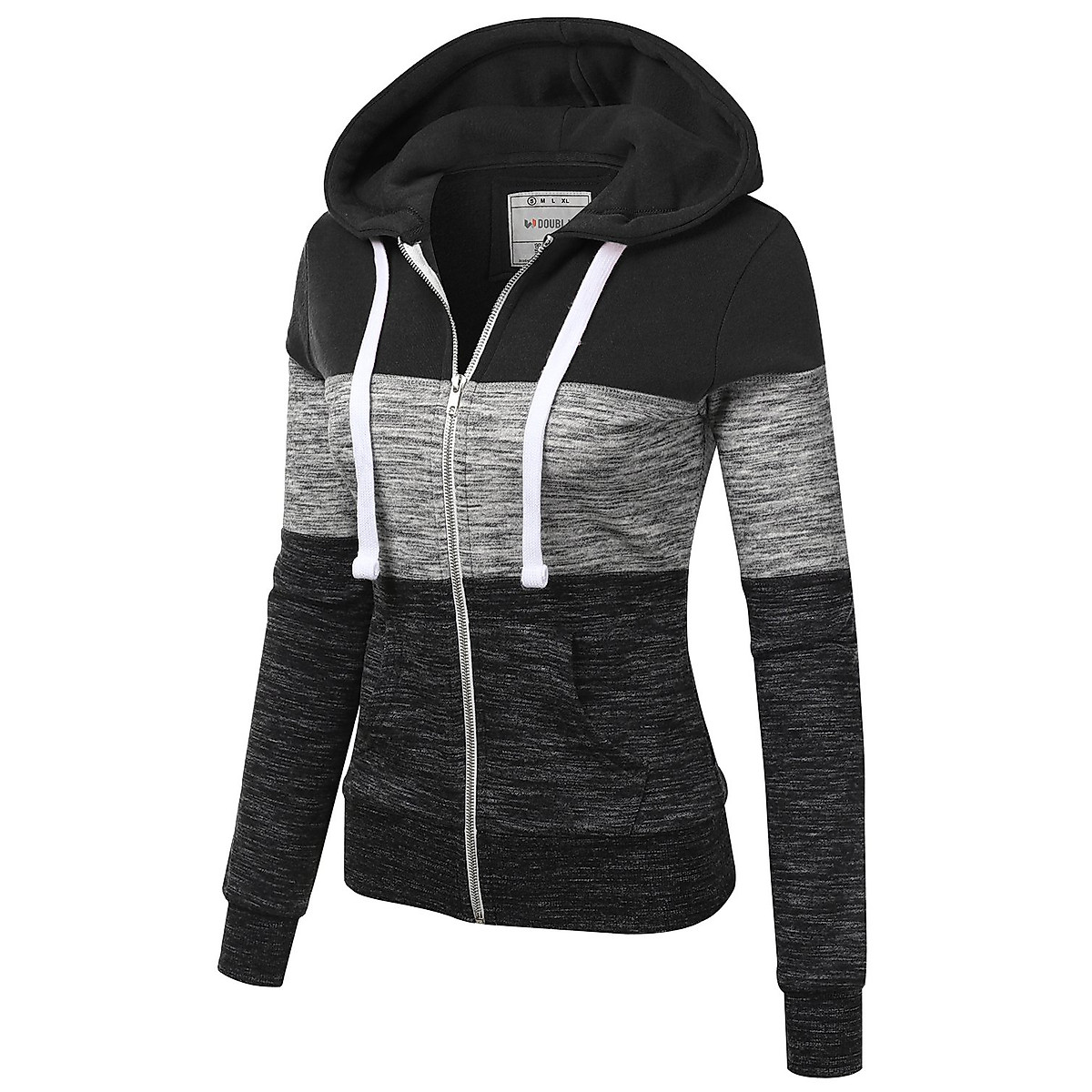 DOUBLJU Lightweight Thin Zip-Up Casual Hoodie Jackets for Womens with Plus Size