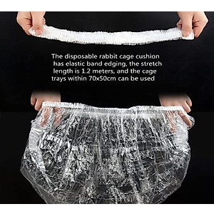 POFUIERKN 30 Pcs Disposable Rabbit Guinea Pig Cage Liners Plastic Clear Bunny Cage Liner Bag Universal Toilet Film,Small Animal Bedding, Hamster Bunny Litter Pan Bags