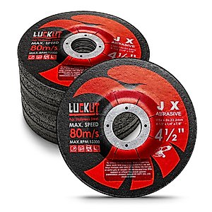 LUCKUT Grinding Wheels Grinding Discs 4-1/2'' x 1/4'' x 7/8'' Grinder Wheel Center Metal Aggressive Grinding for Angle Grinders-10 Pack
