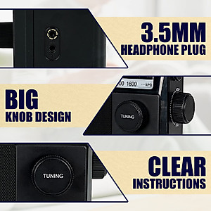 Retekess TR633 AM FM Radios with Best Reception, Portable Radio Plug in Wall, External Antenna Jack, Battery Operated Radio by 4 AA Batteries Or AC Power for Senior, Home