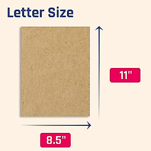 25 Sheets, Brown Kraft Cardstock, 200 GSM (75 lb. Cover), 8.5 x 11 inches