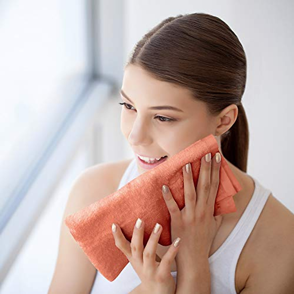 Beauty Threadz - Pack of 12 Washcloths 100% Ring Spun Cotton Premium Quality 12x12 inch Face Towel Highly Absorbent, Ultra Soft & Fade Resistant 400 GSM Wash Cloth Set (Petal Pink)