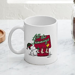 CafePress Snoopy: All The Trimmings Large Mug Ceramic Coffee Mug, Tea Cup 11 oz