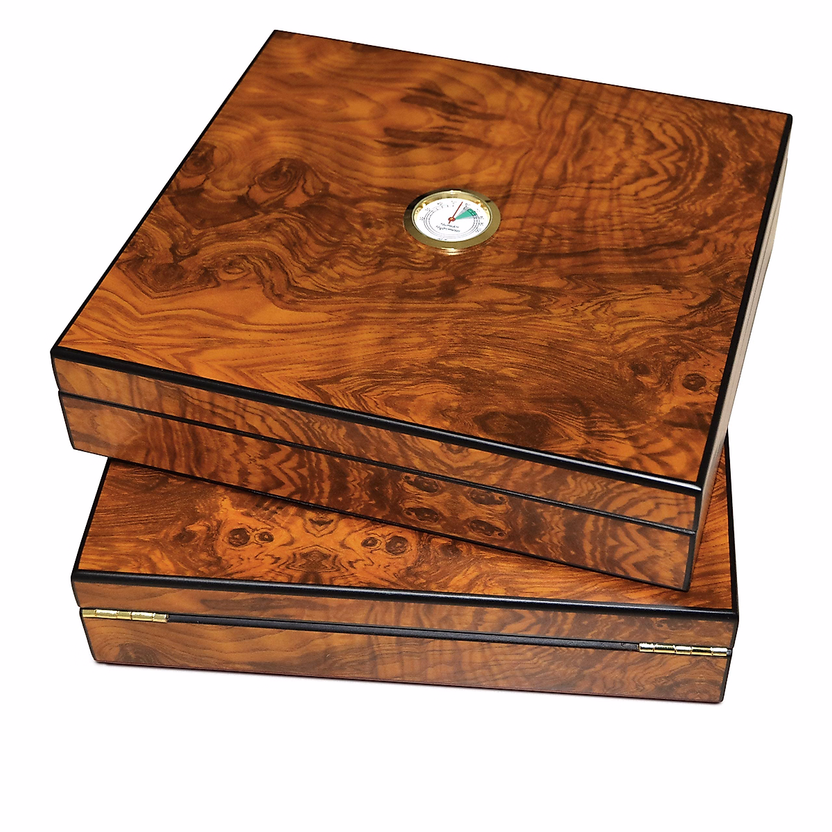 Rivanio Cigar Humidor, 9" x 8.5" x 2" (LxWxH) - Premium Handcrafted Cigar Box for Storage and Display - Humidor Cigar Box Includes Divider and Humidifier - Cigar Case for Desk or Travel