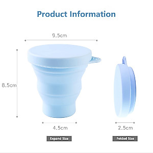 Generic Silicone Lunch Box with Spoon, Fork, and Travel Cup Set, 5 Pcs