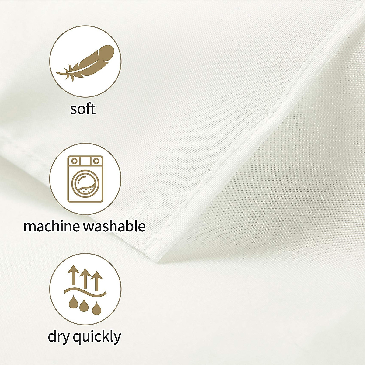 Ascoza 6pack 90x156 Inch Ivory Rectangular Tablecloth 8 Feet Table Cloth in Polyester Fabric for Wedding/Banquet/Restaurant/Parties