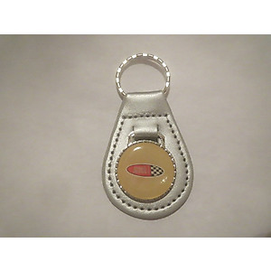 1969 - 1973 & 2003 2004 MACH 1 OVAL LOGO LEATHER KEYCHAIN - SILVER