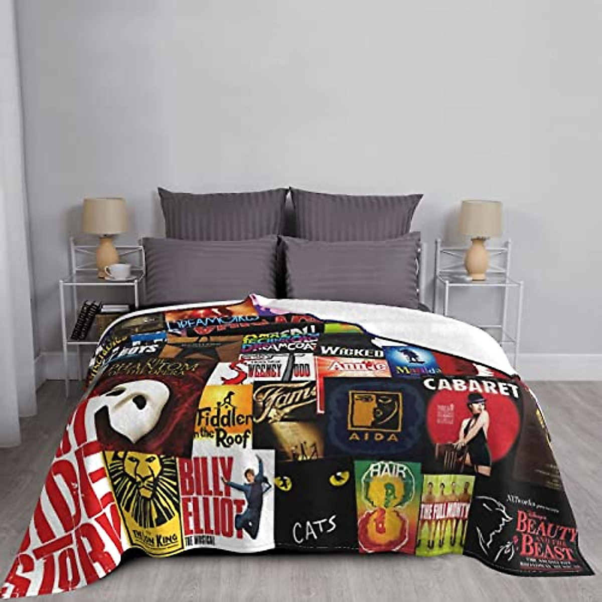 Movie Musicals Throw Blanket 50"X40" Lightweight Cozy Bed Blankets for Soft Bedding,Couch,Chair,Sofa,Bed for Room Suitable All Season