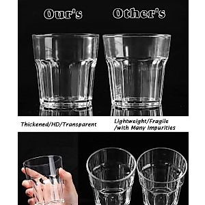 Clear Plastic Drinking Glasses, Acrylic Cups Reusable, Unbreakable Tumblers Set of 8, Drinkware Set Water Glasses for Kitchen Cocktail Picnic Party Juice Whiskey Wine, 8.5 OZ, BPA Free (Clear)