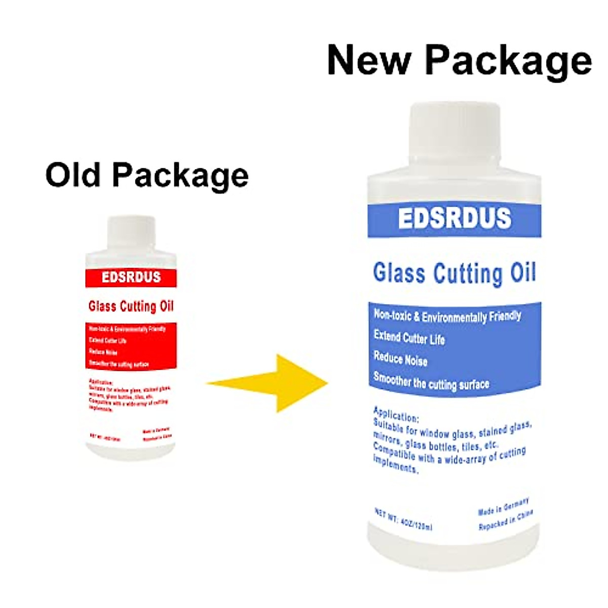 EDSRDUS Glass Cutting Oil for Cutting Glass, Stained Glass, Glass Bottles with Precision top Suitable for All Glass Cutting Tools 4OZ