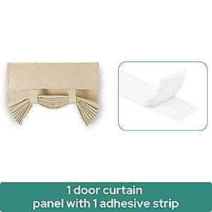 HOMEIDEAS Beige Privacy Blackout French Door Curtains, 26 X 68 Inch Room Darkening Blinds for Glass Door, Thermal Insulated Tie Up Shades Window Curtains for Bedroom, 1 Panel