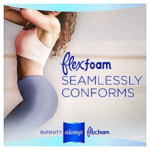 Always Infinity Feminine Pads for Women, Size 2 Heavy Flow Absorbency,with Flexfoam, with Wings, Unscented, 32 Count
