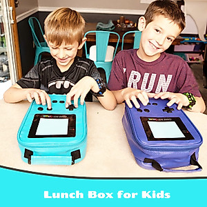 ONTESY Gameboy Leather Lunch Box Reusable Waterproof Thermal Insulated Cooler Bag Toy Bag for Boys Girls Kids Toddlers Teens Men Women (Teal)