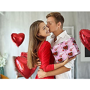 Heart Gift Wrapping Paper, 4 Sheet Love Heart Printed Birthday Wrapping Paper For Valentine's Day, 20x28" Per Sheet Folded Flat Gift Wrap for Mother, Lover, Wife, Beloveds, Wedding Bridal Shower