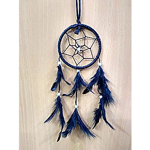 FIKIMOS Dream Catchers Wall Decor, Handmade Feather Bedroom Home Car Decor Nursery Room Hanging Decoration (3" Black Ring)