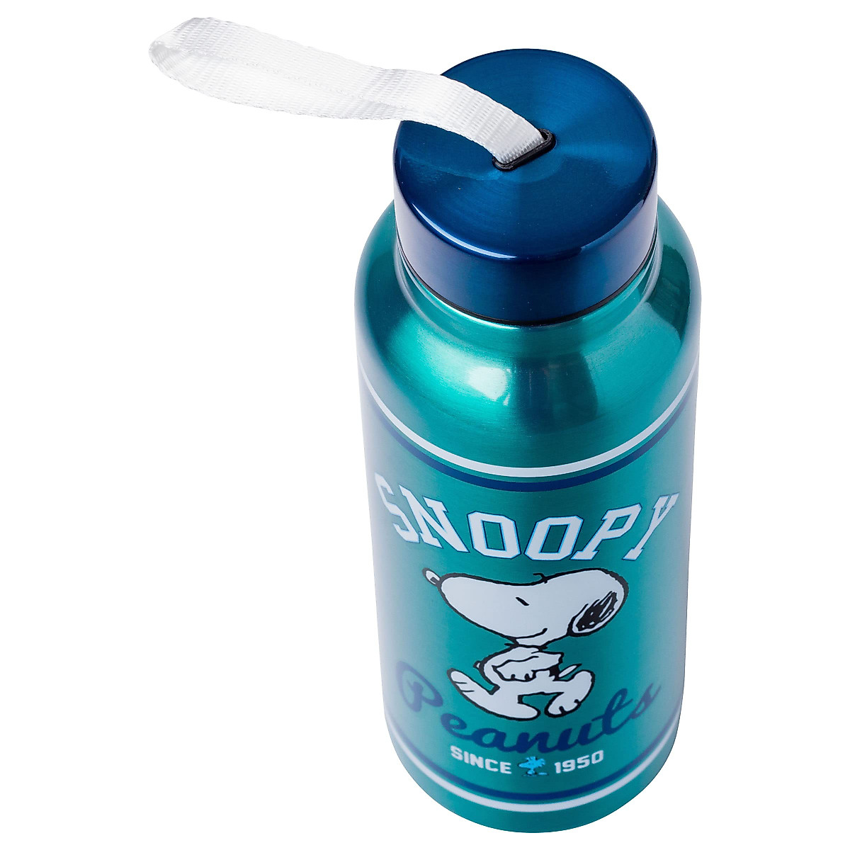 Silver Buffalo Peanuts Snoopy Collegiate Stainless Steel Water Bottle with Strap, 27 Ounces