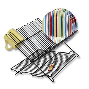 Better Houseware - #1489/E 1489 Large Folding Dish Rack, Black