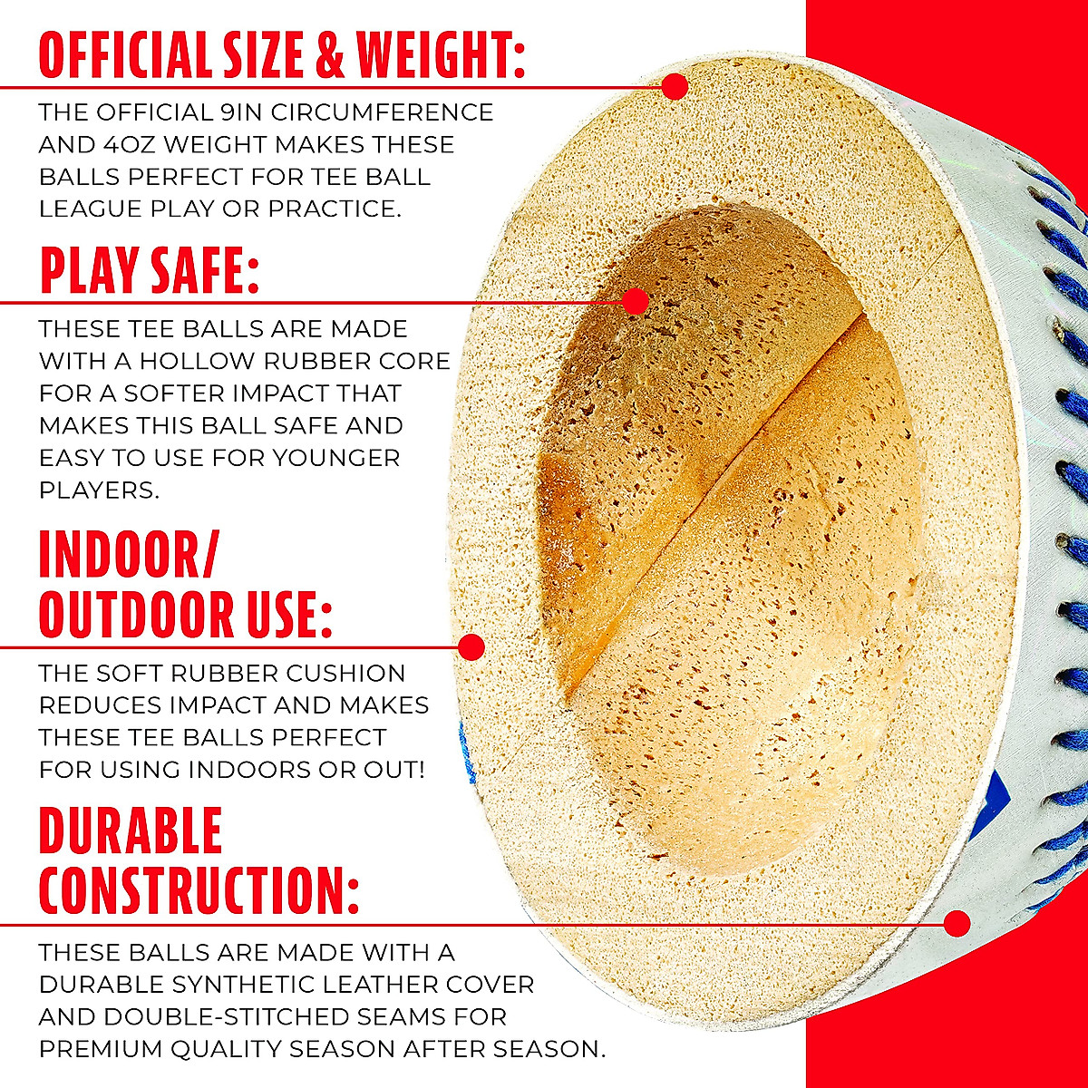 Franklin Sports - Soft Strike® - Hollow Core Chrome Teeball - MLB - Youth Tball - Baseball + Softball - Indoor & Outdoor Use