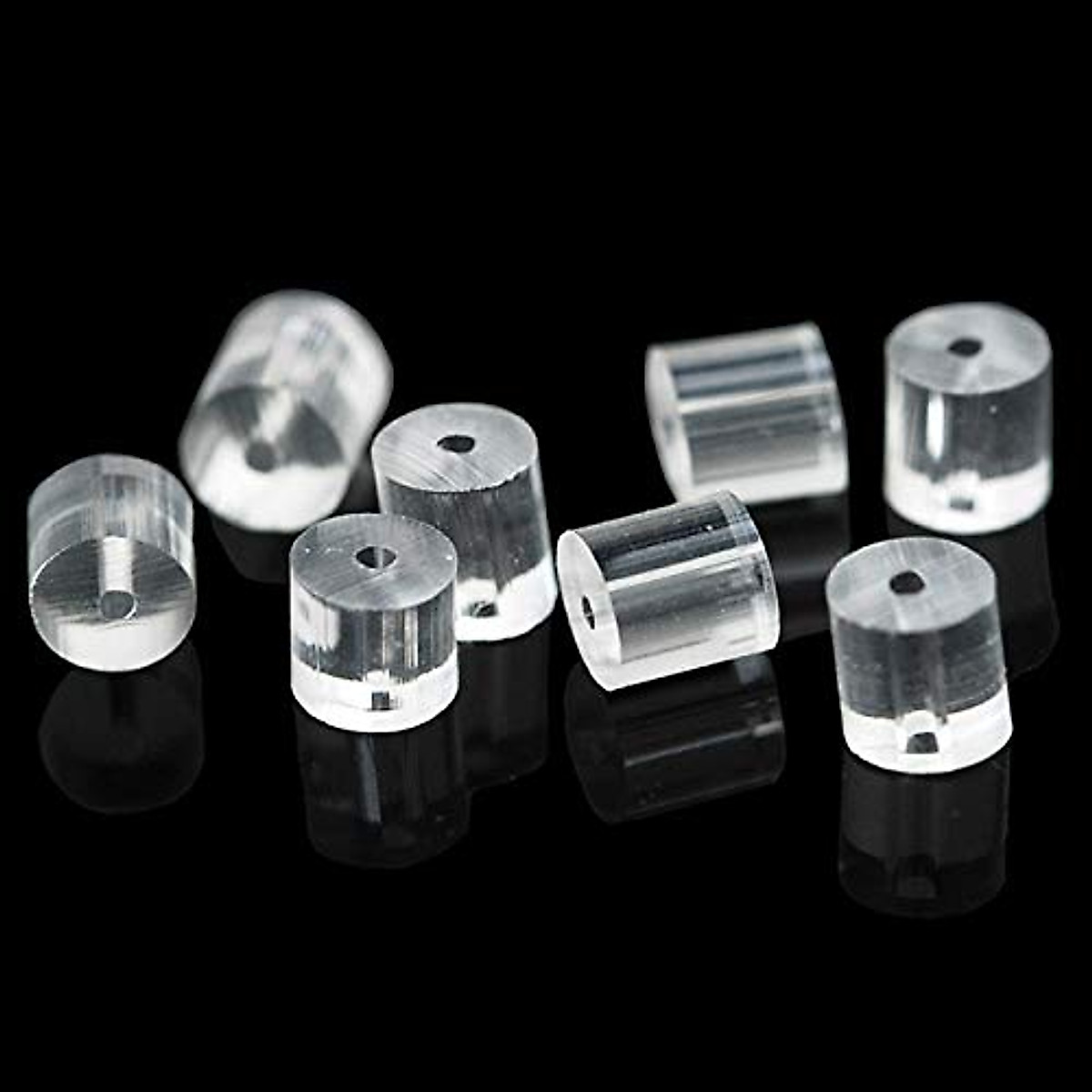 Clear Earring Backs, 200PCS Plastic Earring Stoppers, Tube Earring Findings, Hypo-allergenic Jewelry Accessories