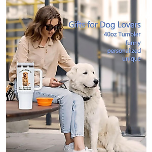 EchoMaven Golden Retriever 40oz Tumbler - Christmas and Birthday Gift for Dog Lovers, Mom, Dad, and Owners - White