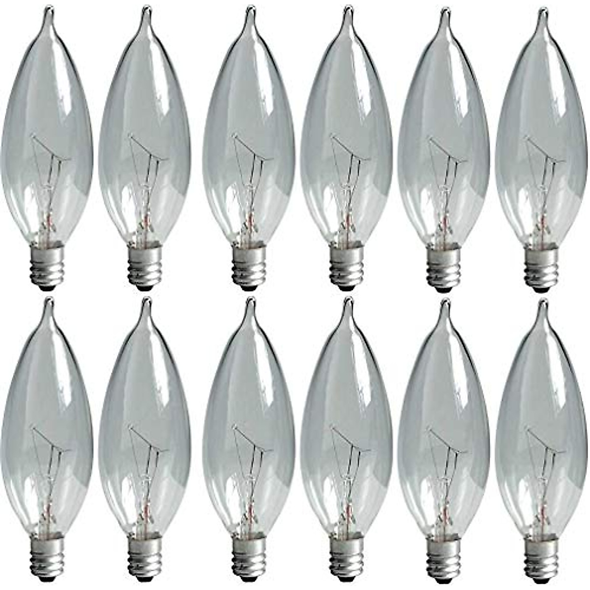 GE Decorative Light Bulbs, 40 Watt, Clear Finish, Candelabra Base (12 Pack)